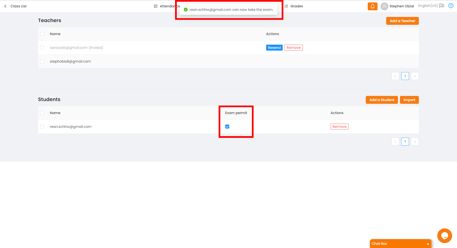 Setting-Up Student's Exam Permit